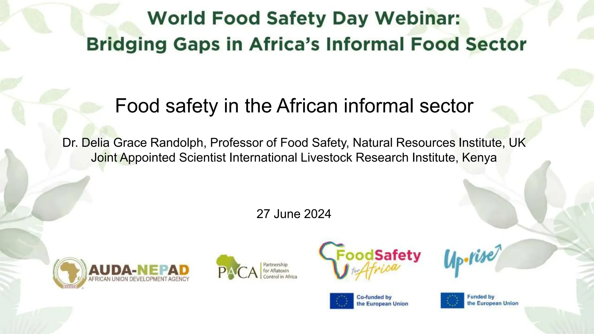 WFSD Webinar: Food safety in the African informal sector - Food Safety ...